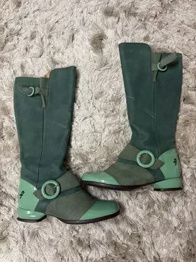 John Fluevog | Shoes | Fluevog Fellowship Green Kneehigh Mixedmaterial ...